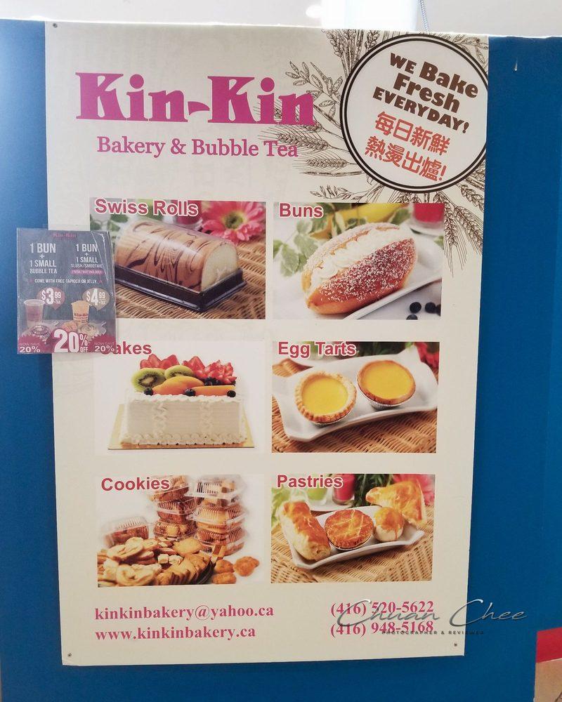 Carta de Kin Kin Bakery & Bubble Tea, Toronto, Gerrard St E