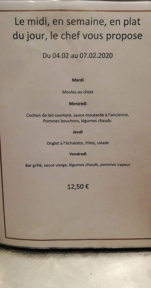 Menu au Le Chalet de la Forêt, Genappe