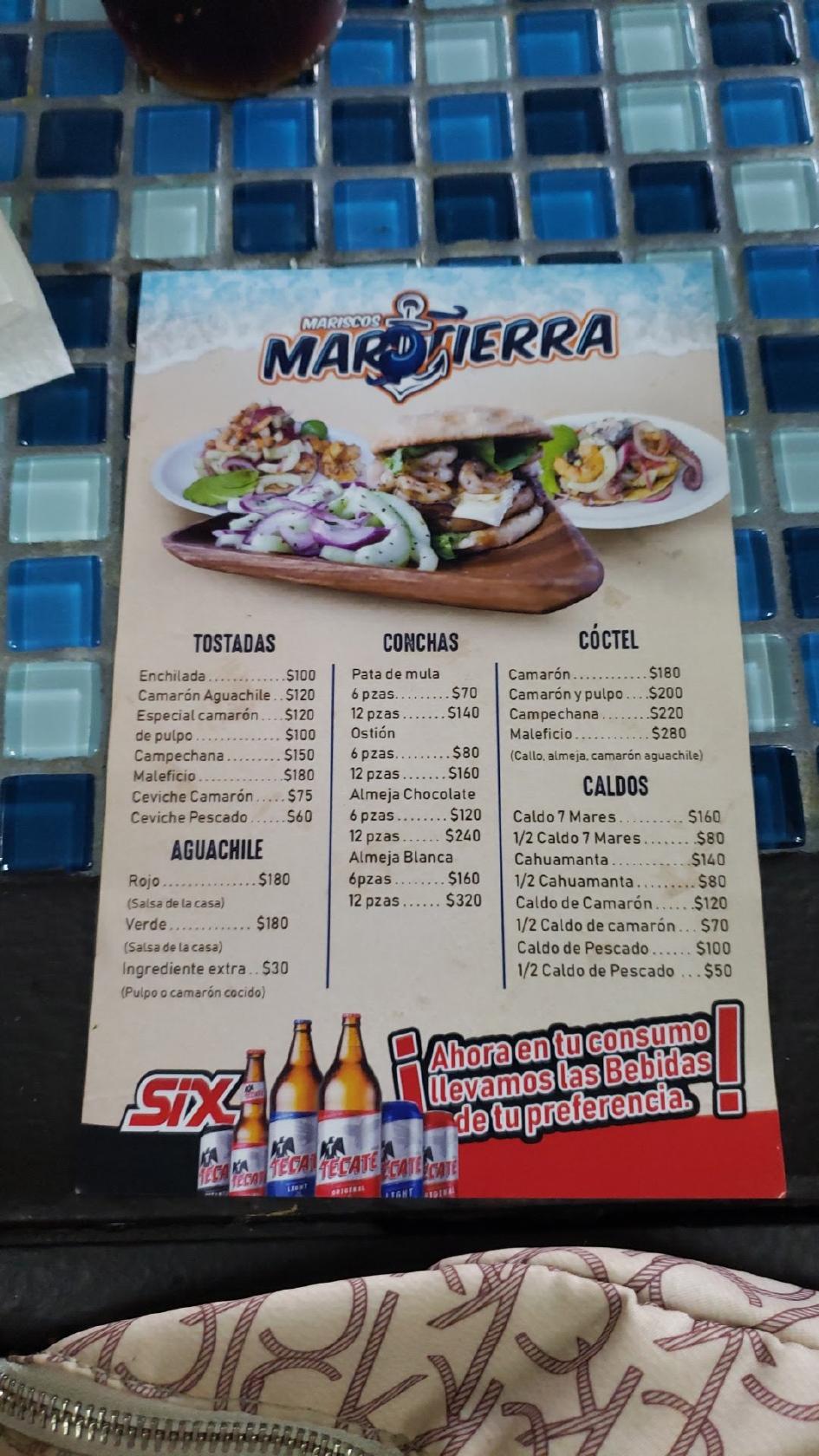 Carta del restaurante MAR Y TIERRA - MARISCOS TIJUANA, Tijuana