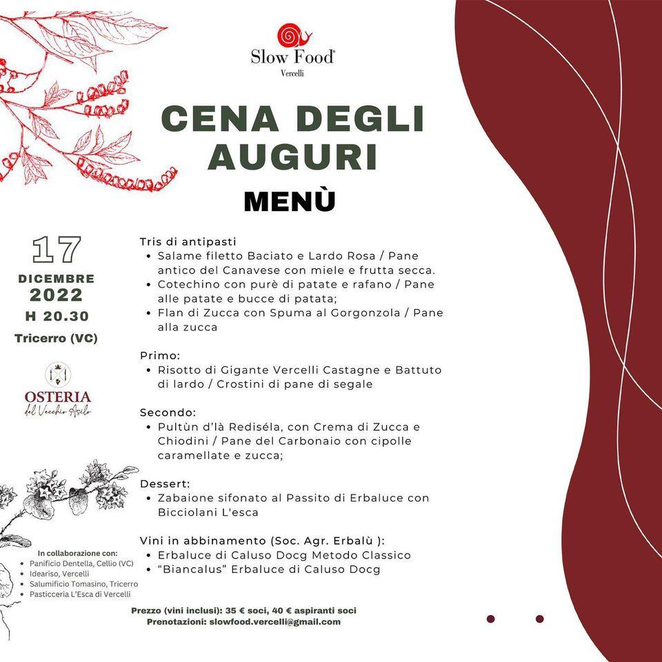Menu da Osteria del Vecchio Asilo ristorante, Tricerro