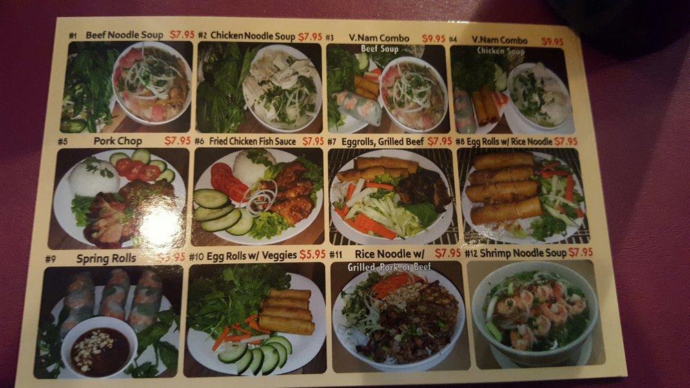 Menu at V.Nam Pho restaurant, Surprise
