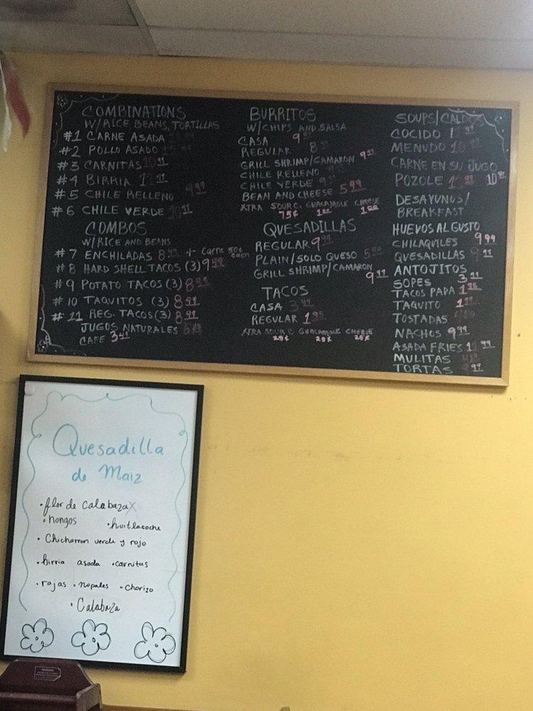 Menu at Casa Victoria restaurant, Chino