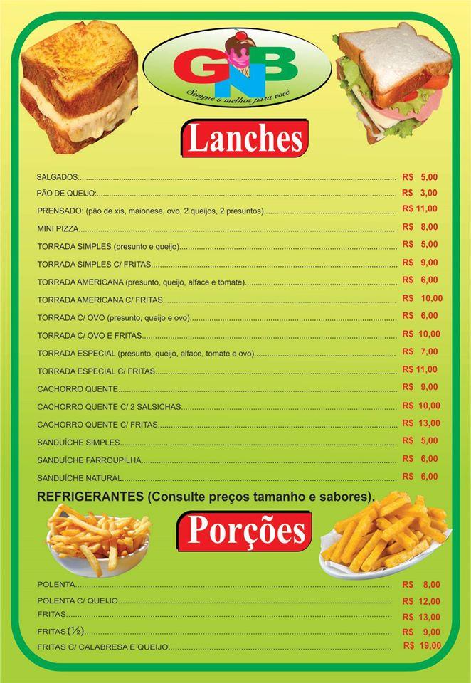 Menu at GNB cafeteria, Porto Alegre