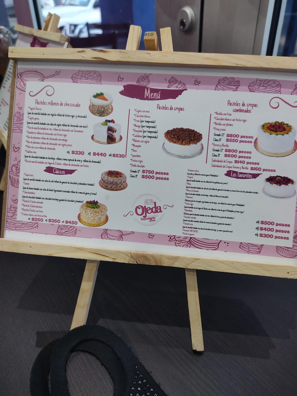 Carta del postres Ojeda Reposteria Fina, Tijuana, Av. P.º del Guaycura ...