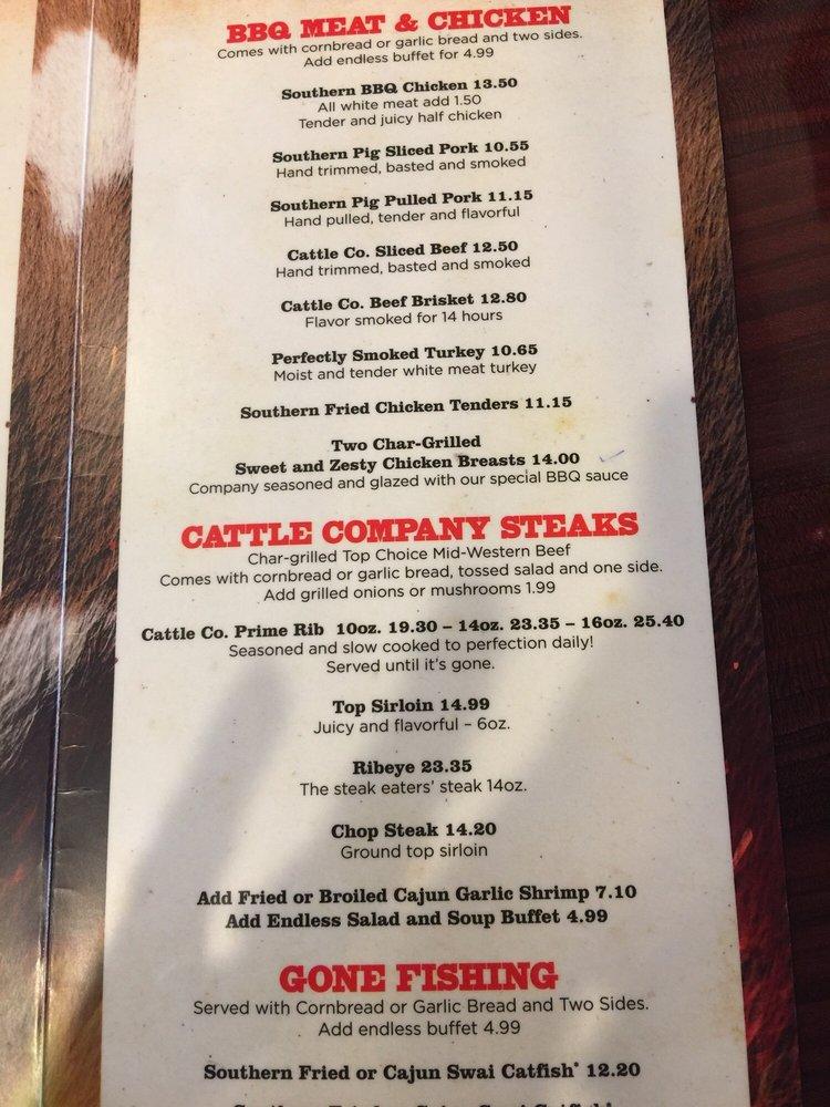Menu at Southern Pig & Cattle Co. Stuart BBQ, Stuart