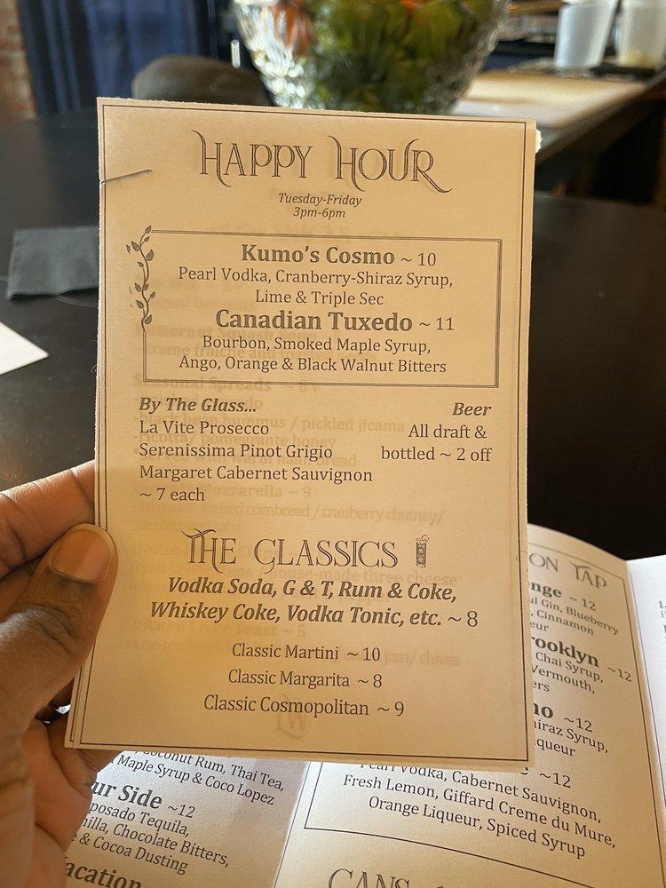 Carta de The Linwood Restaurant and Cocktails, Bay Shore