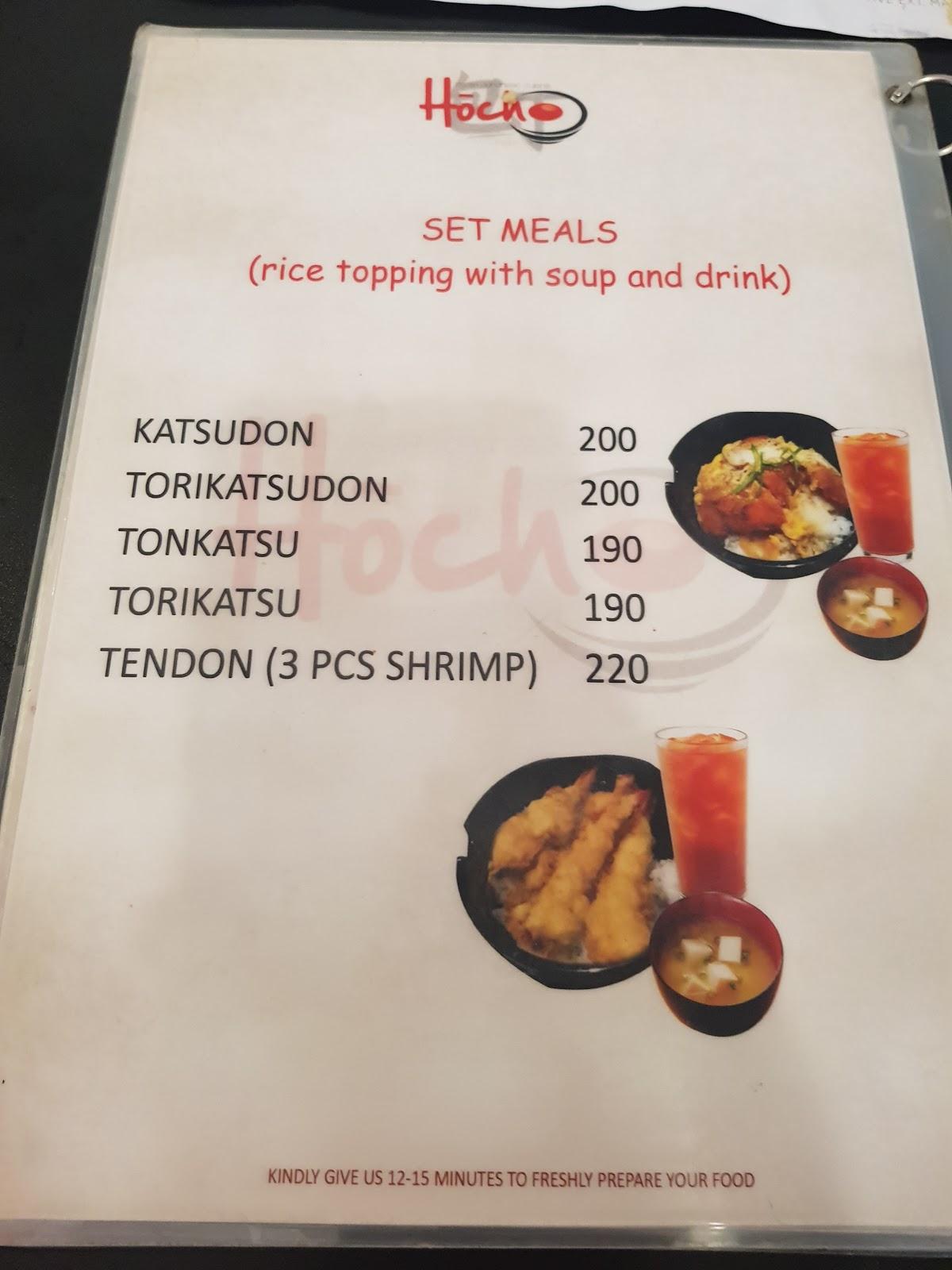 Menu at Hocho Fresh Japanese Cuisine restaurant, Parañaque