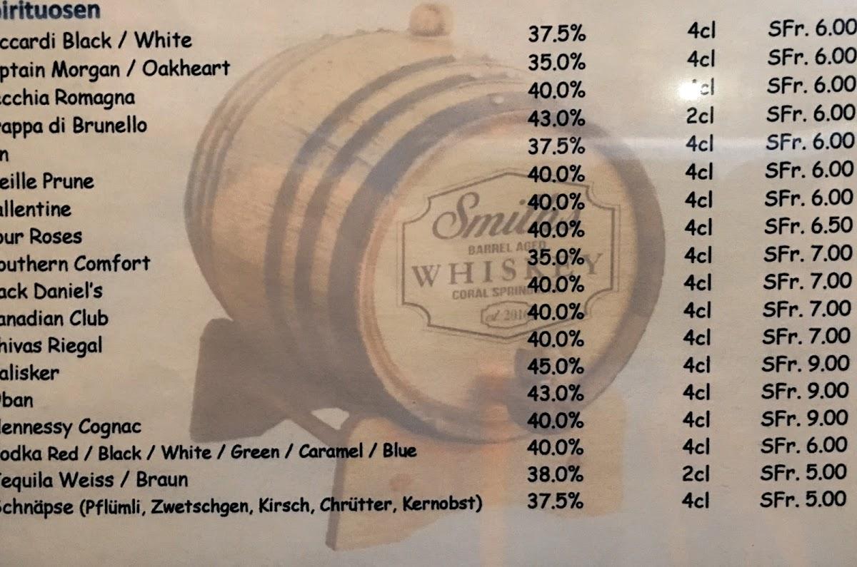 Speisekarte von Rank Pub, Aarwangen