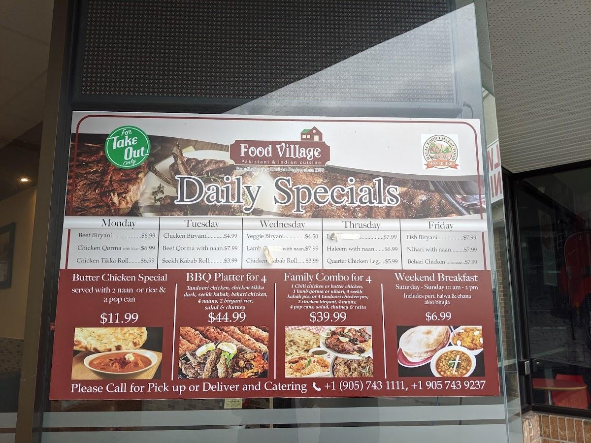 Menu at Food Village restaurant, Whitby, Dundas St E #15