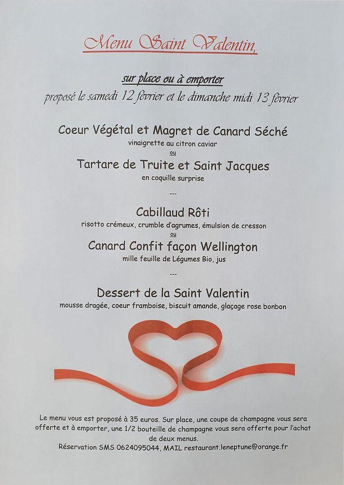 Menu at Le Neptune restaurant, Paimpol
