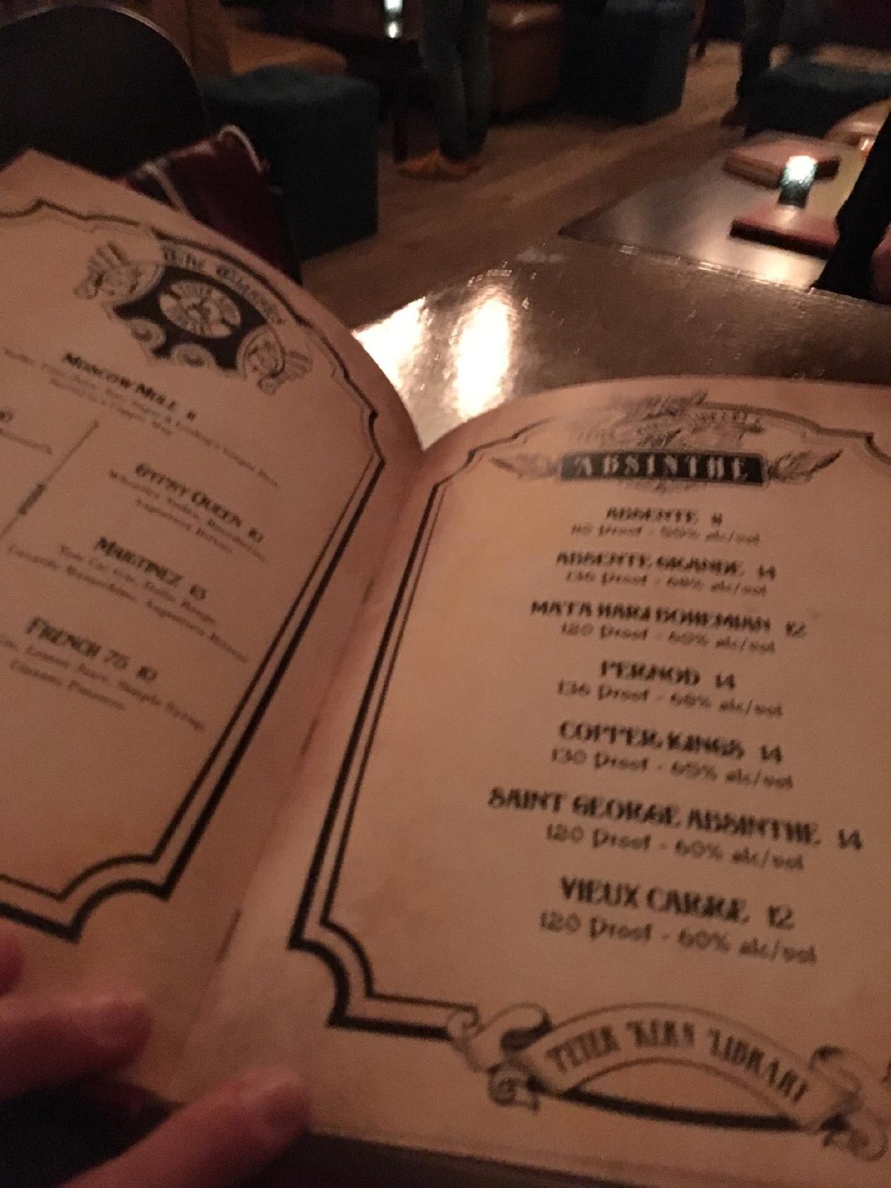 Menu at Peter Kern Library pub & bar, Knoxville