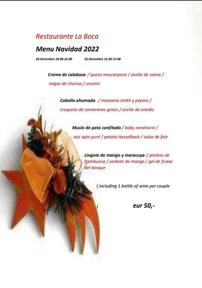 Menu at Restaurante La Boca, Torrevieja