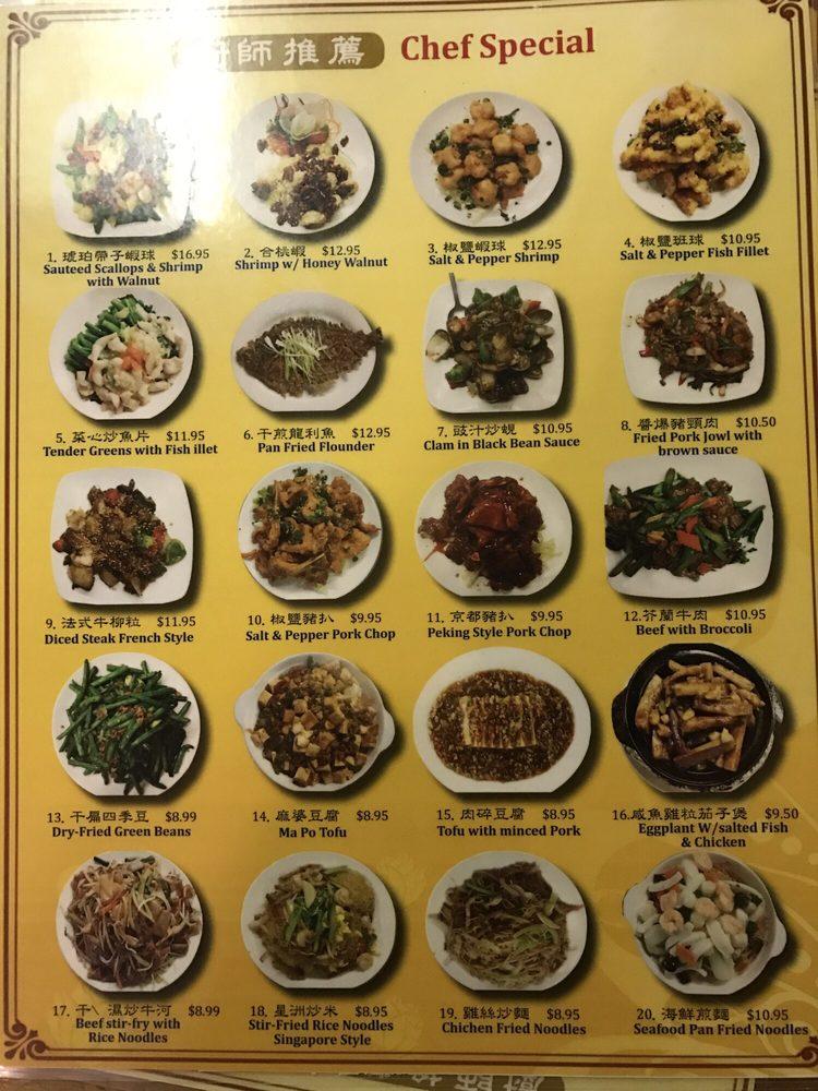 Menu at Tang's Wok restaurant, Vancouver