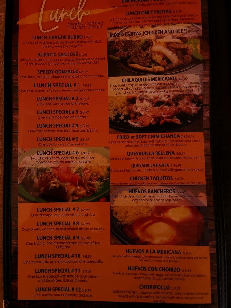 Menu at El Loro Mexican Restaurant, Thief River Falls