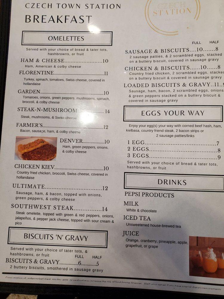 Menu at Czech Town Station pub & bar, Cedar Rapids