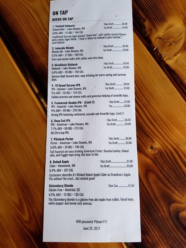 Menu at Lake Stevens Brewing Company pub & bar, Lake Stevens, Grade Rd