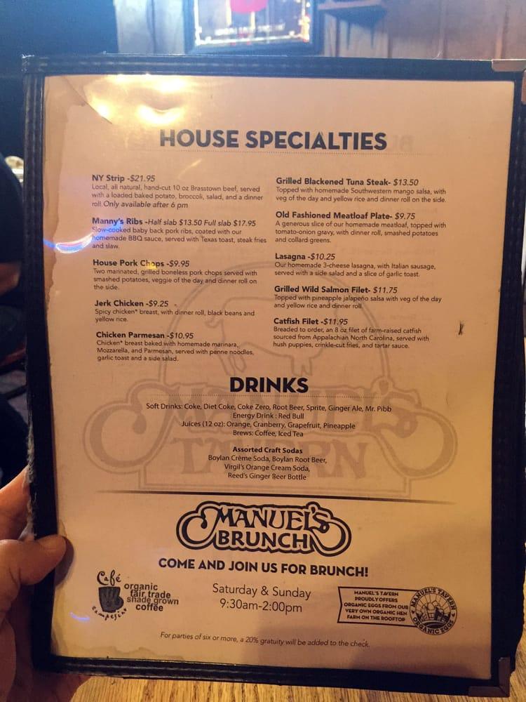 Menu at Manuel's Tavern pub & bar, Atlanta