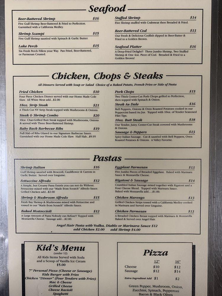 Menu at Valley Inn Restaurant, Palos Hills, W 107th St