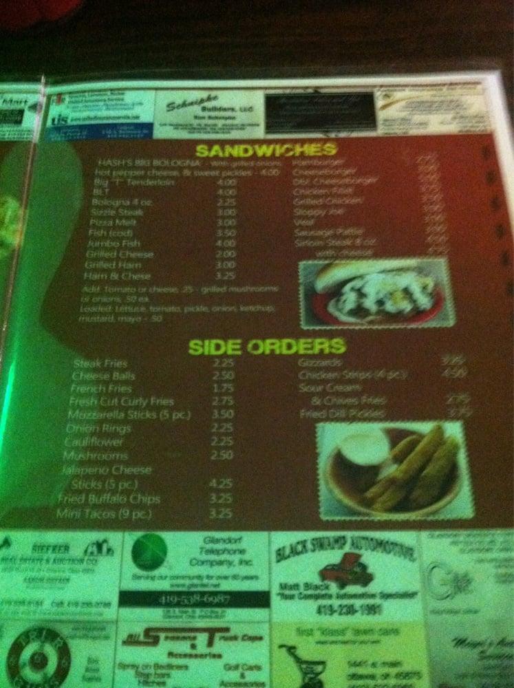 Menu at The Bombshelter Carry Out & Bar, Glandorf