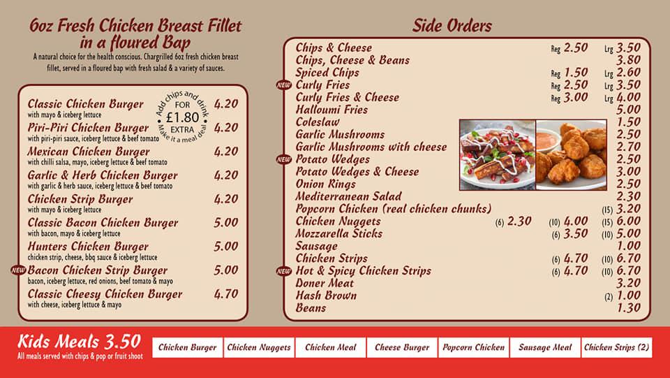 Menu at Variety Island fast food, Mansfield