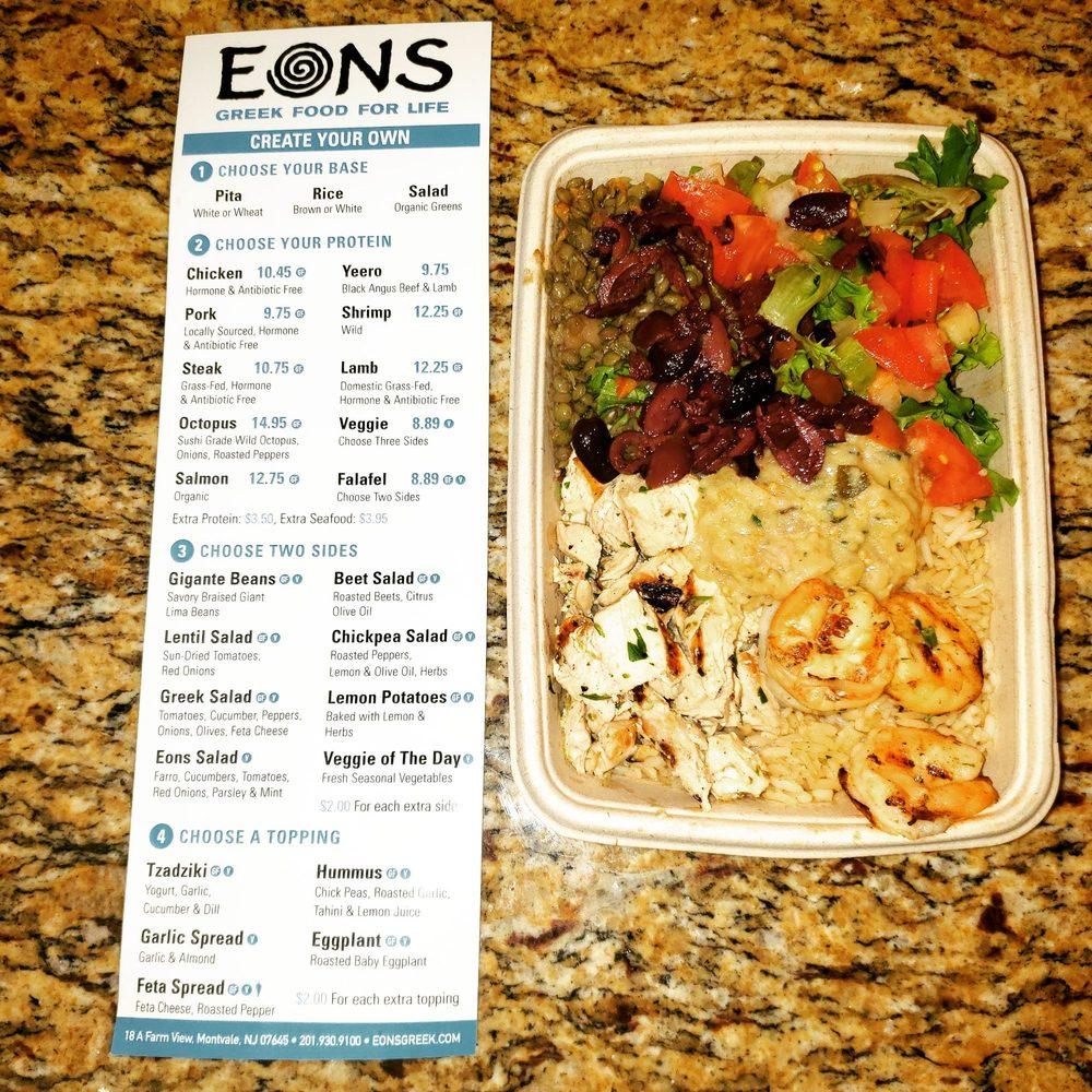 Menu at EONS Greek Food for Life restaurant, Montvale