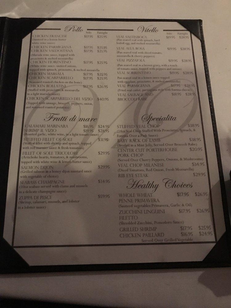 Menu at Il Vizio restaurant, Massapequa
