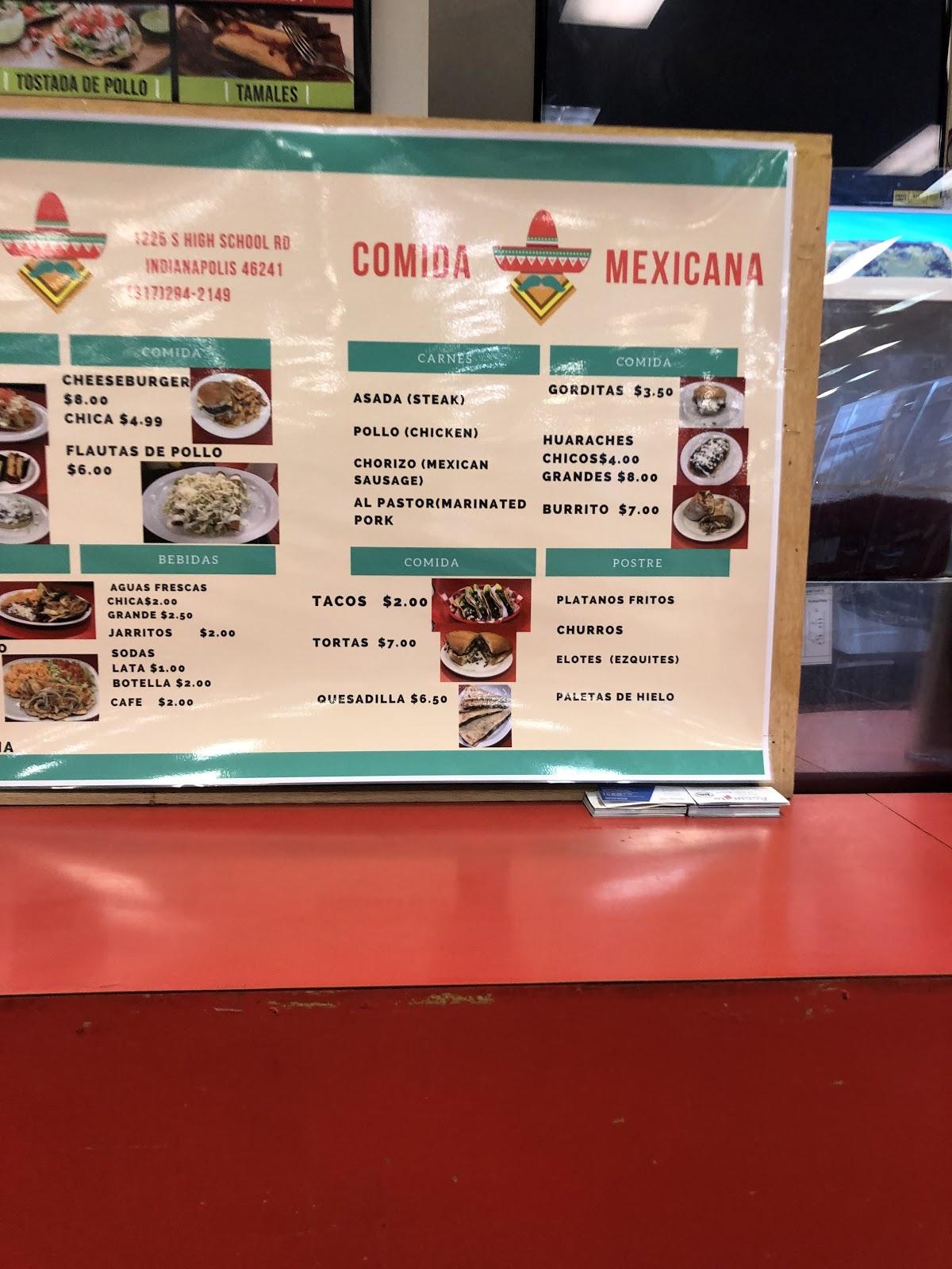 Menu at Vicky's Authentic Mexican Restaraunt restaurant, Indianapolis