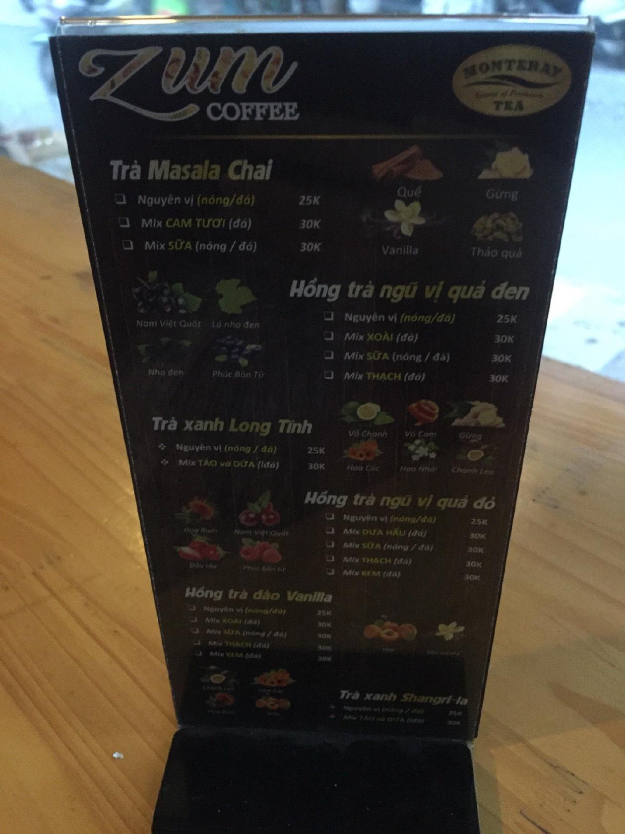 Menu at Zum CF 1 Số 5 ngõ 73 Nguyên Hồng restaurant, Hanoi