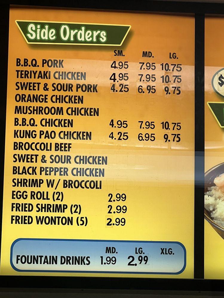 Menu at Ho Choy's Chinese Food restaurant, Riverside