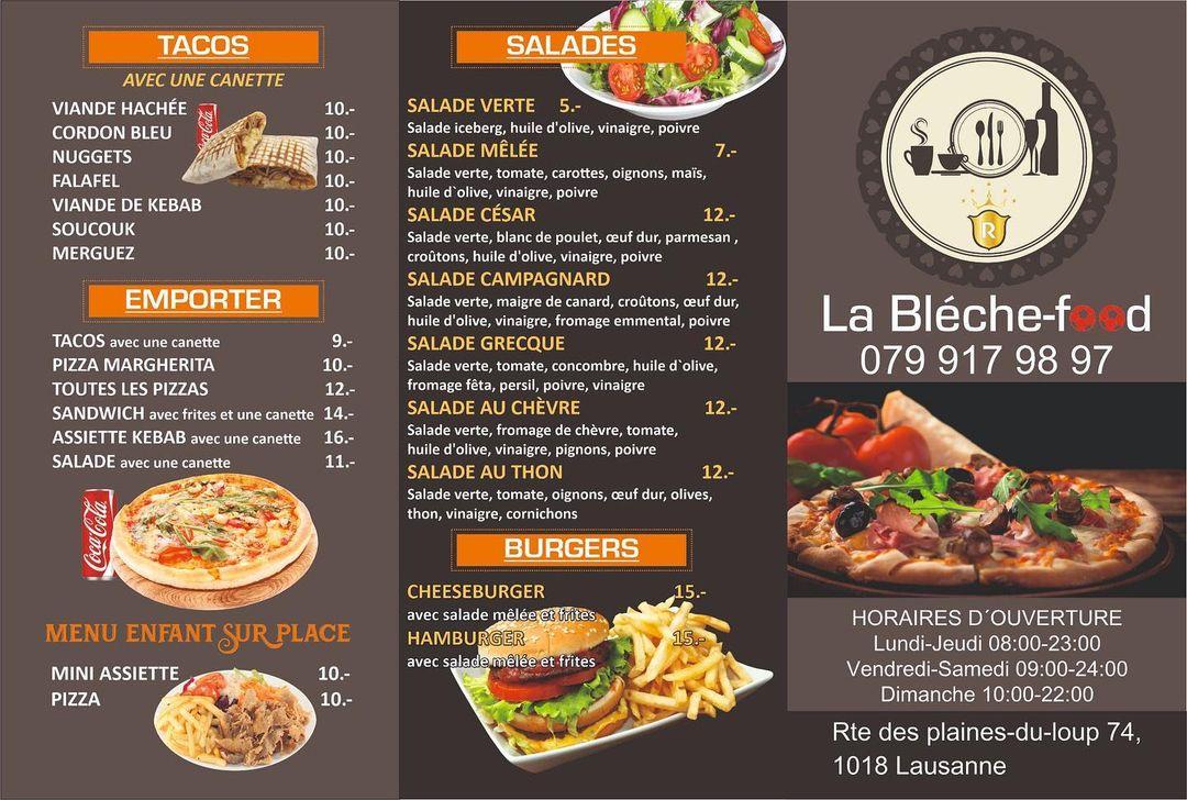 Speisekarte von La Bléch Food, Lausanne