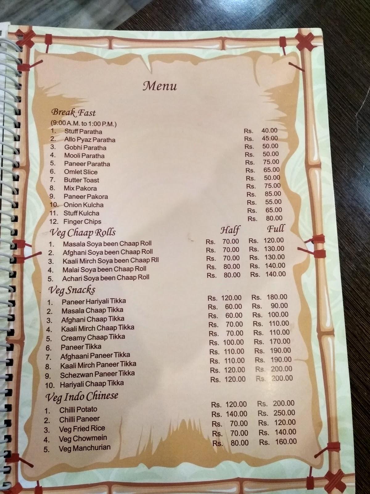 Menu at PINDI RESTAURANT, Bareilly