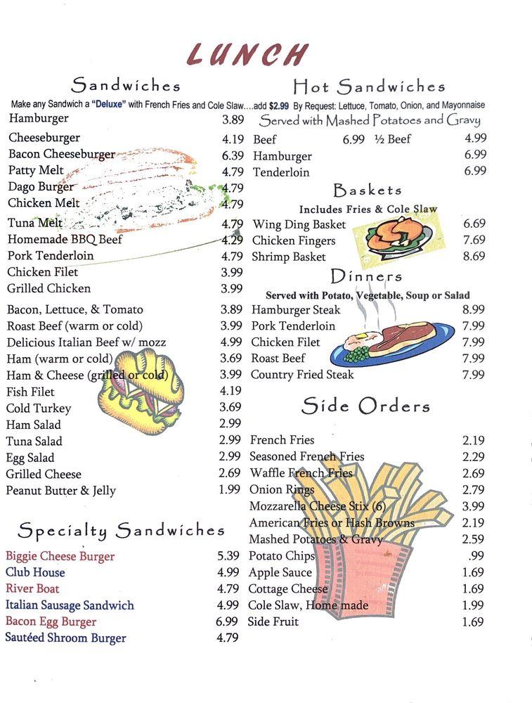 Menu at Chatter Box Cafe, Bradley