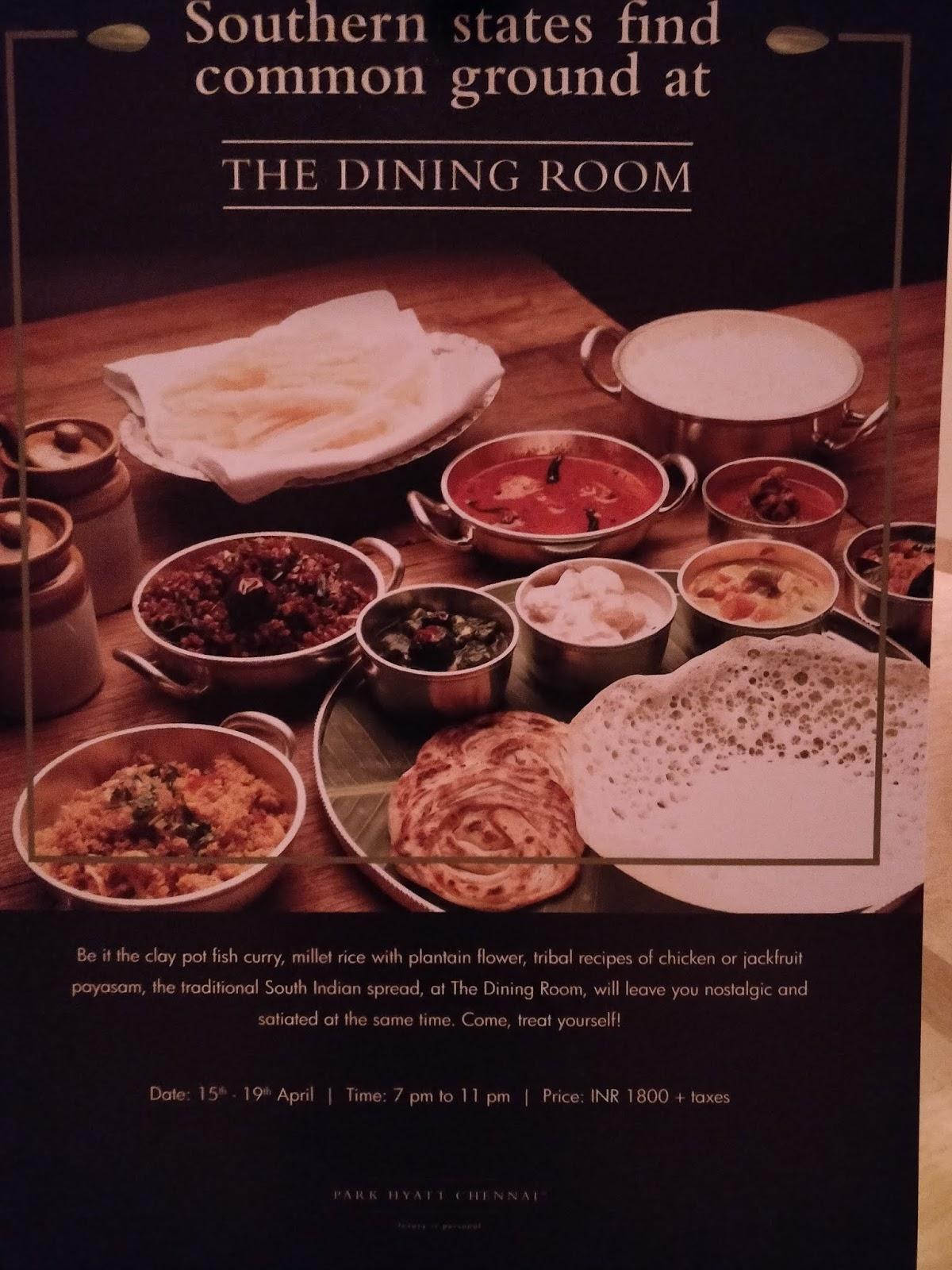 Menu at The Dining Room, Chennai, Velachery Main Road near Raj Bhavan