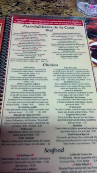 Menu at Monte De Rey Mexican Restaurant, Clemmons, Harper Rd