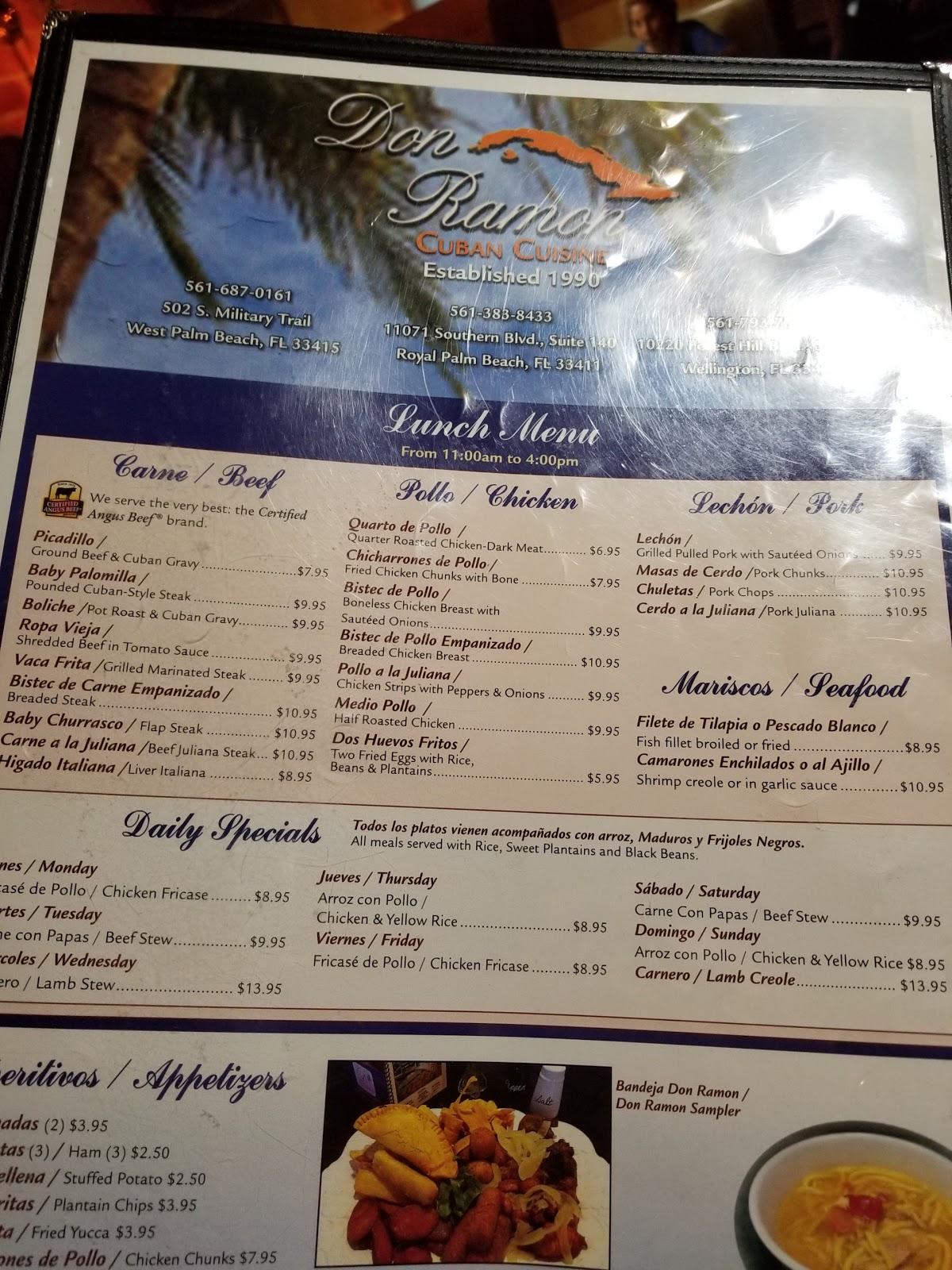 Carta del restaurante Don Ramon Cuban Cuisine - WPB, West Palm Beach ...