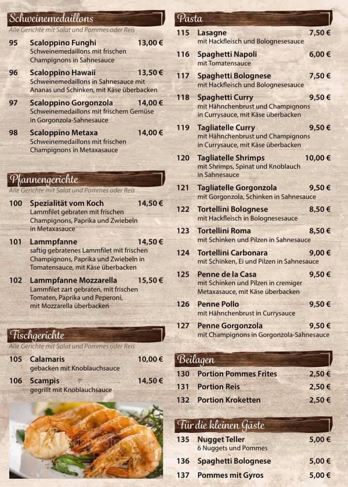 Speisekarte von Elias Pizzeria, Ganderkesee