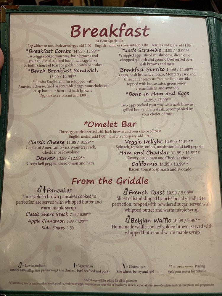 Menu at Beach Café cafe, Laughlin