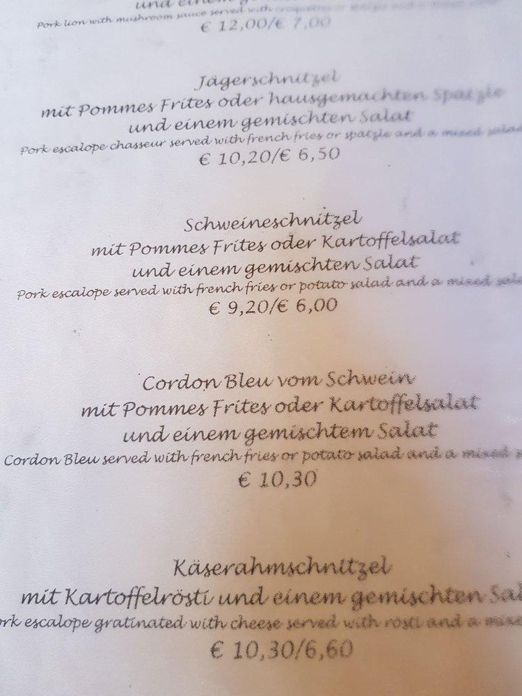 Speisekarte von Gasthof zum Ochsen restaurant, Rothenburg ob der Tauber