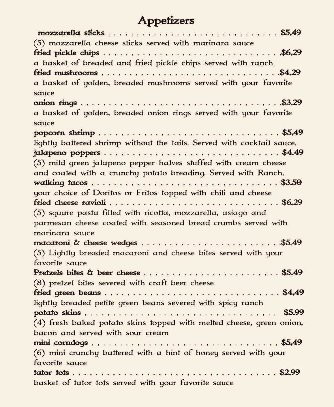 Menu at The Hitching Post Saloon pub & bar, Darrtown, Hamilton Richmond Rd