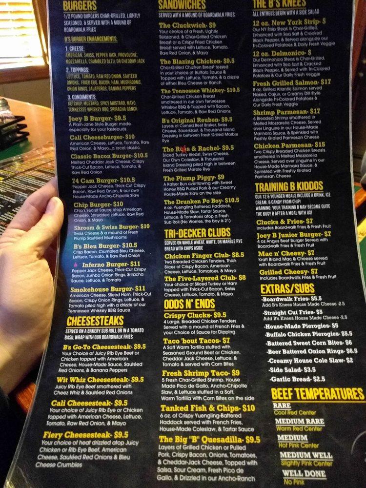 Menu at Joey B's pub & bar, Palmerton
