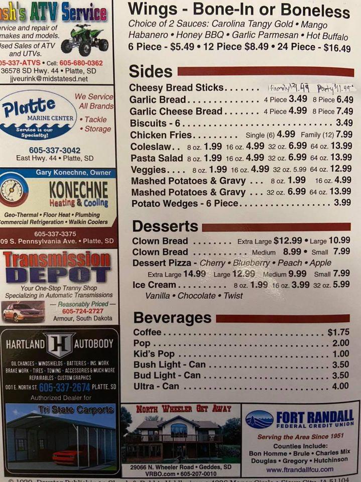Menu at 44 Pizza + restaurant, Platte