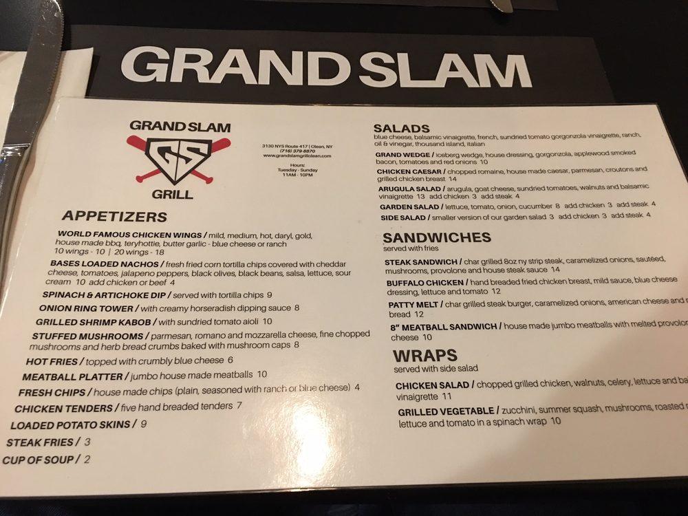 Menu at Grand Slam Grill pub & bar, Olean, W State St
