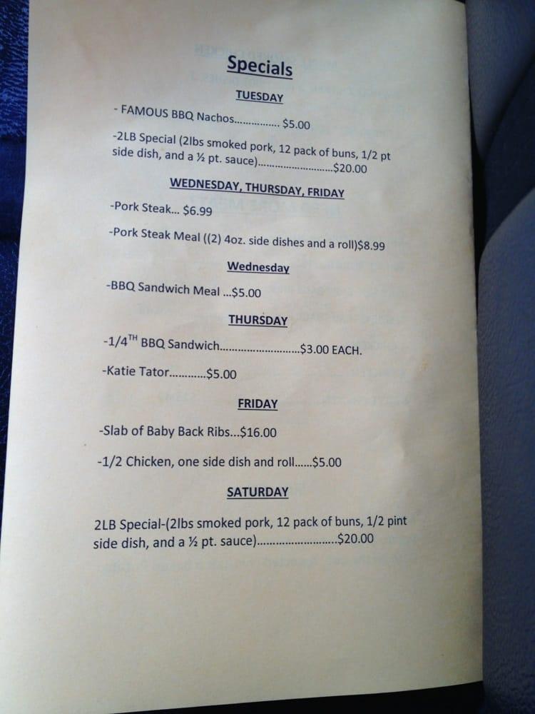 Menu at Mike & Zach BBQ, Poplar Bluff