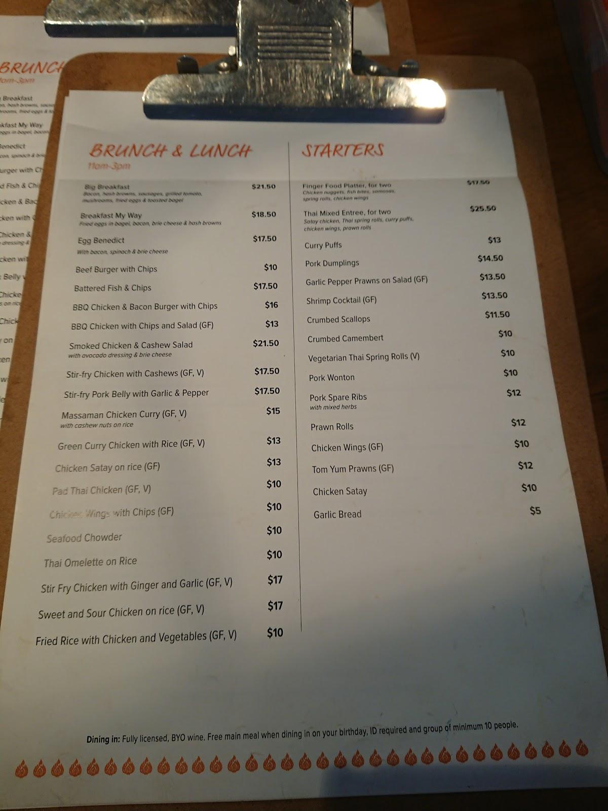 Menu at Cafe Oasis, Cambridge