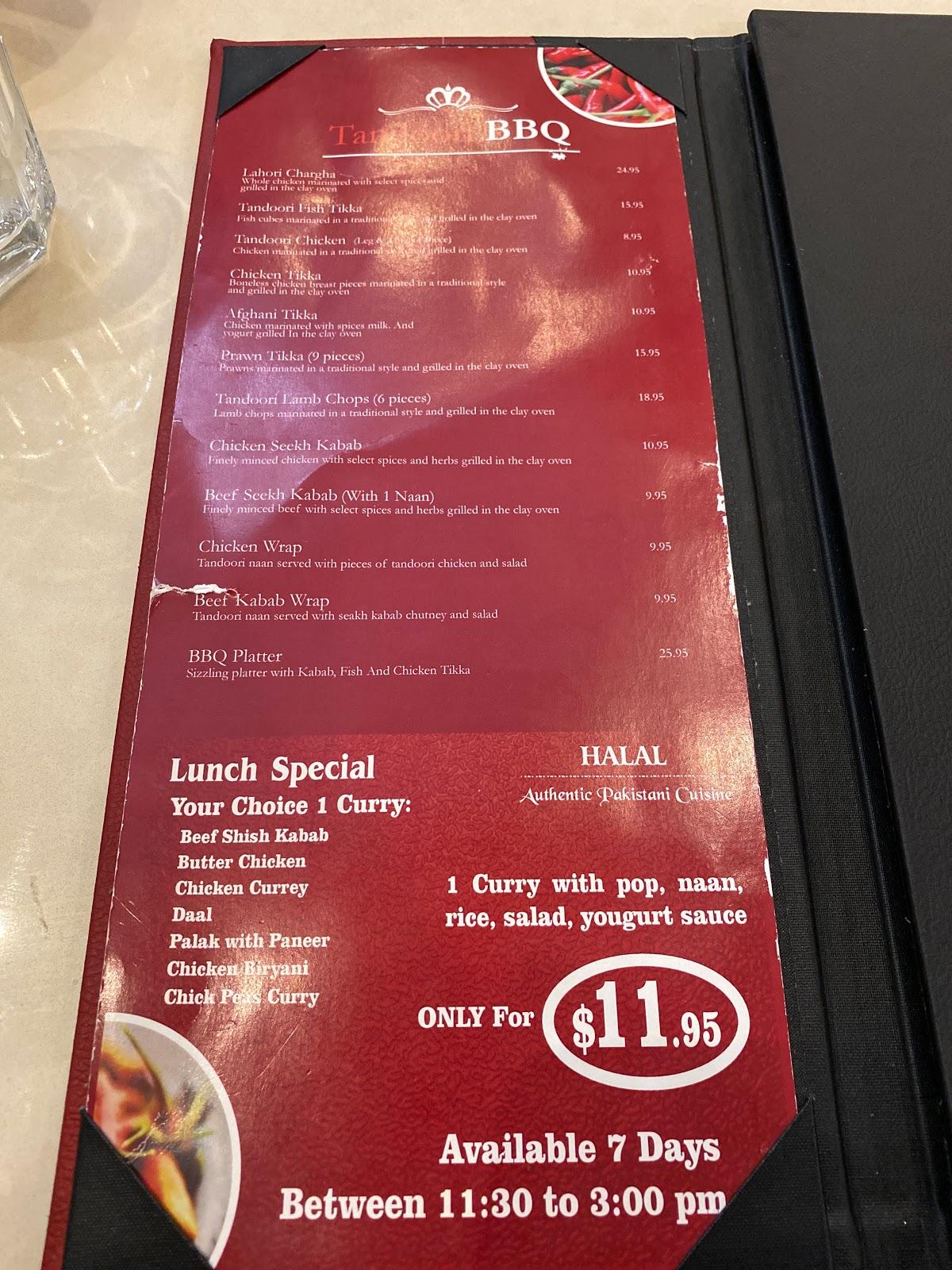 Menu at Fahad Restaurant & Banquet Hall, Calgary