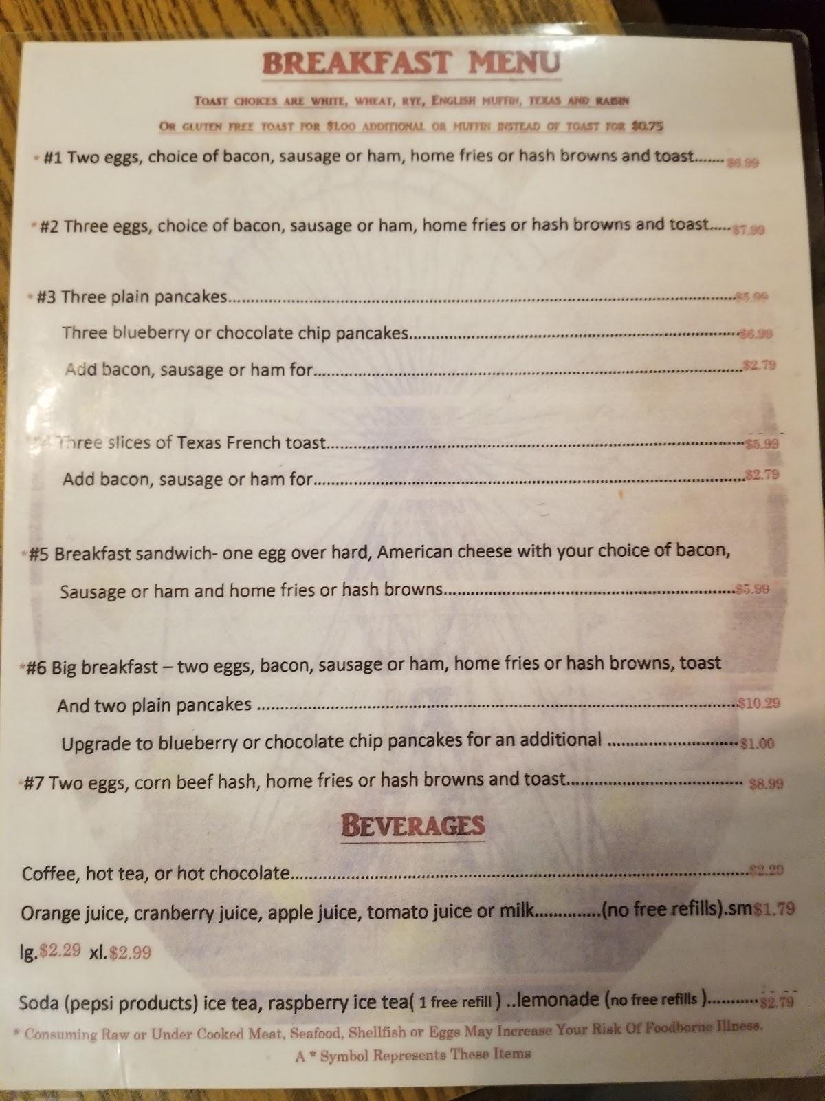 Menu at Fairground Cafe, Topsham