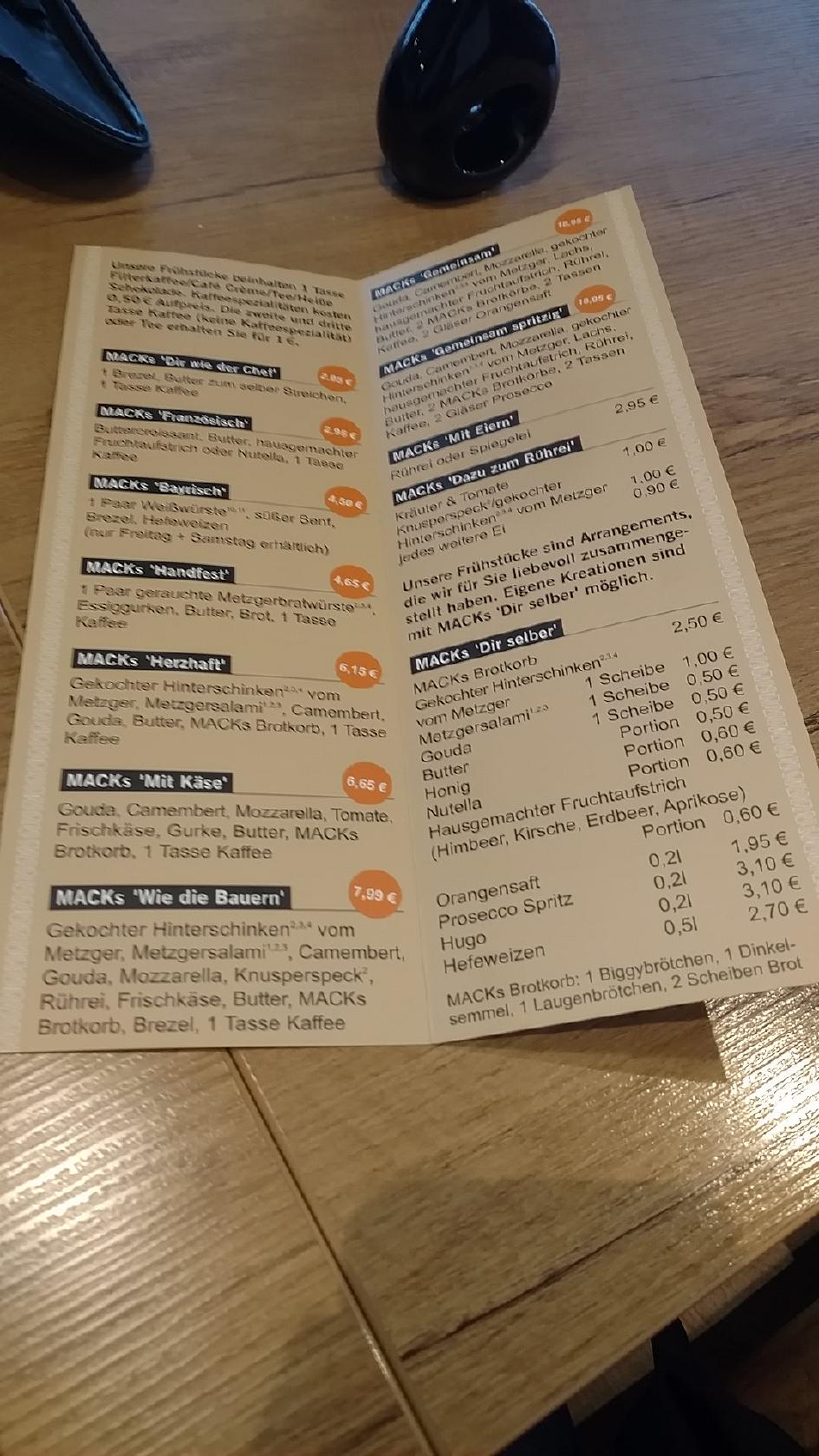 Speisekarte von Handwerksbäckerei Mack, Crailsheim, Haller Str. 189