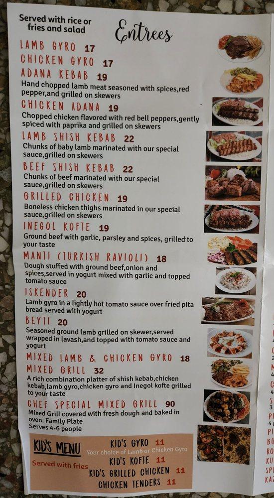 Menu at Istanbul Mediterranean Grill & Market restaurant, Tampa