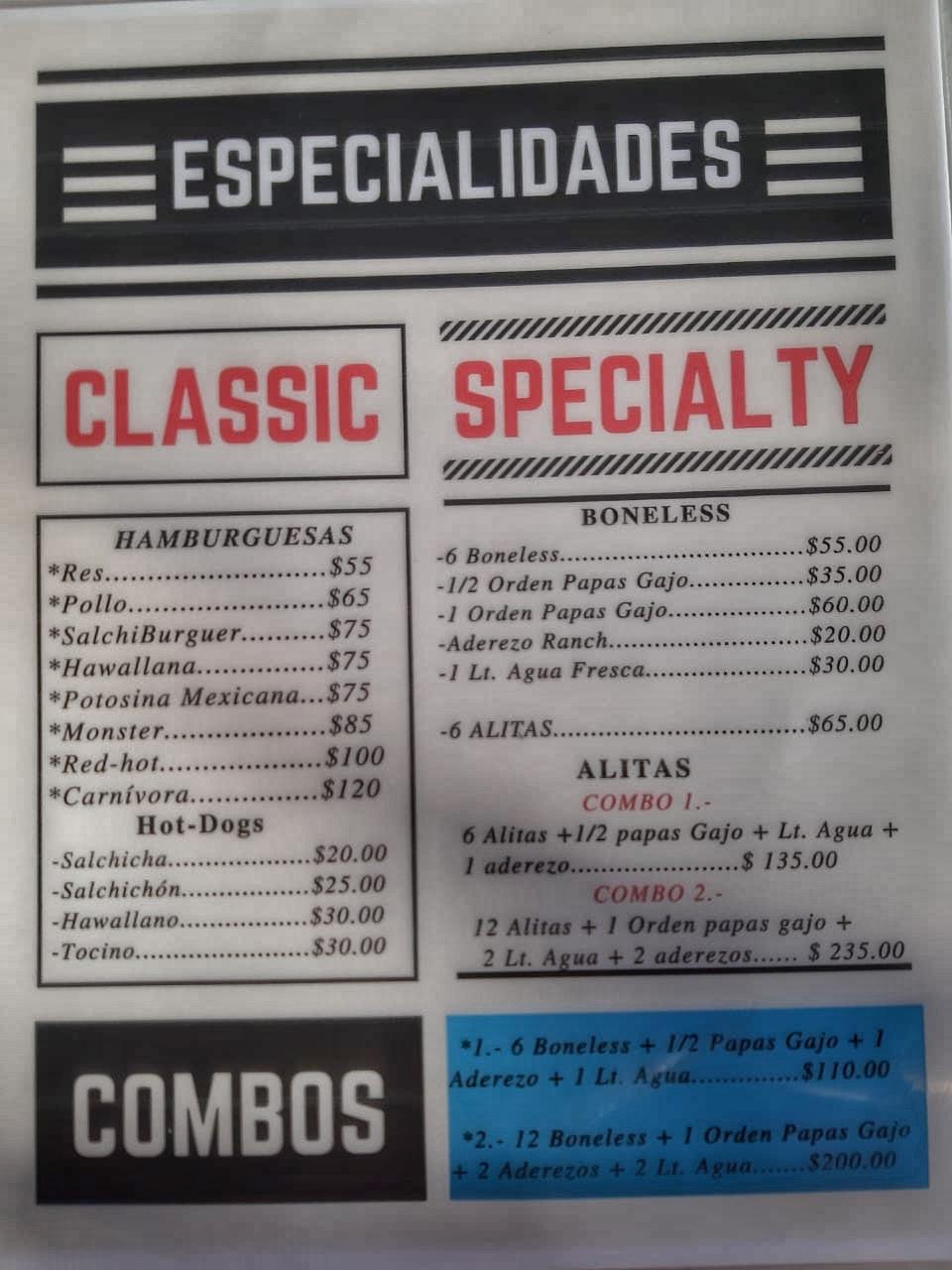 Menu at RED SUNSET restaurant, El Naranjo