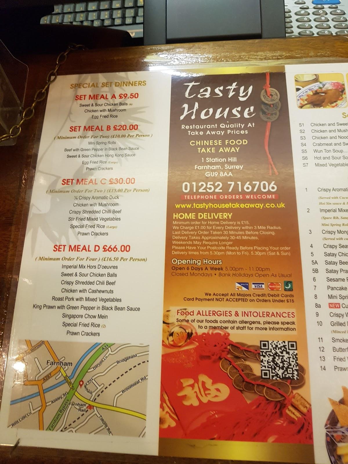 Menu at Tasty House fast food, Farnham